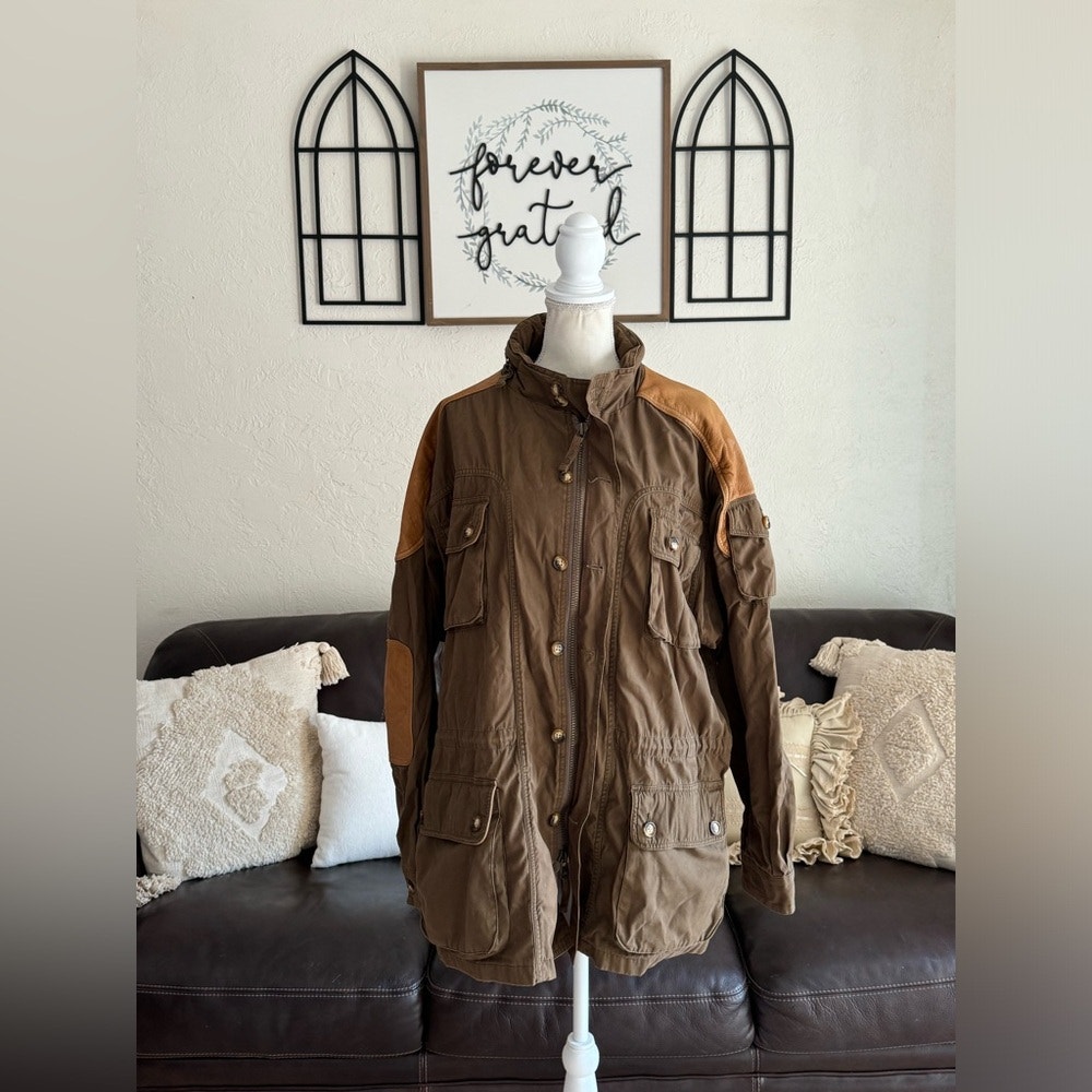 Vintage Orvis Plaid Flannel Lined Longline Leather Field Barn Jacket ...