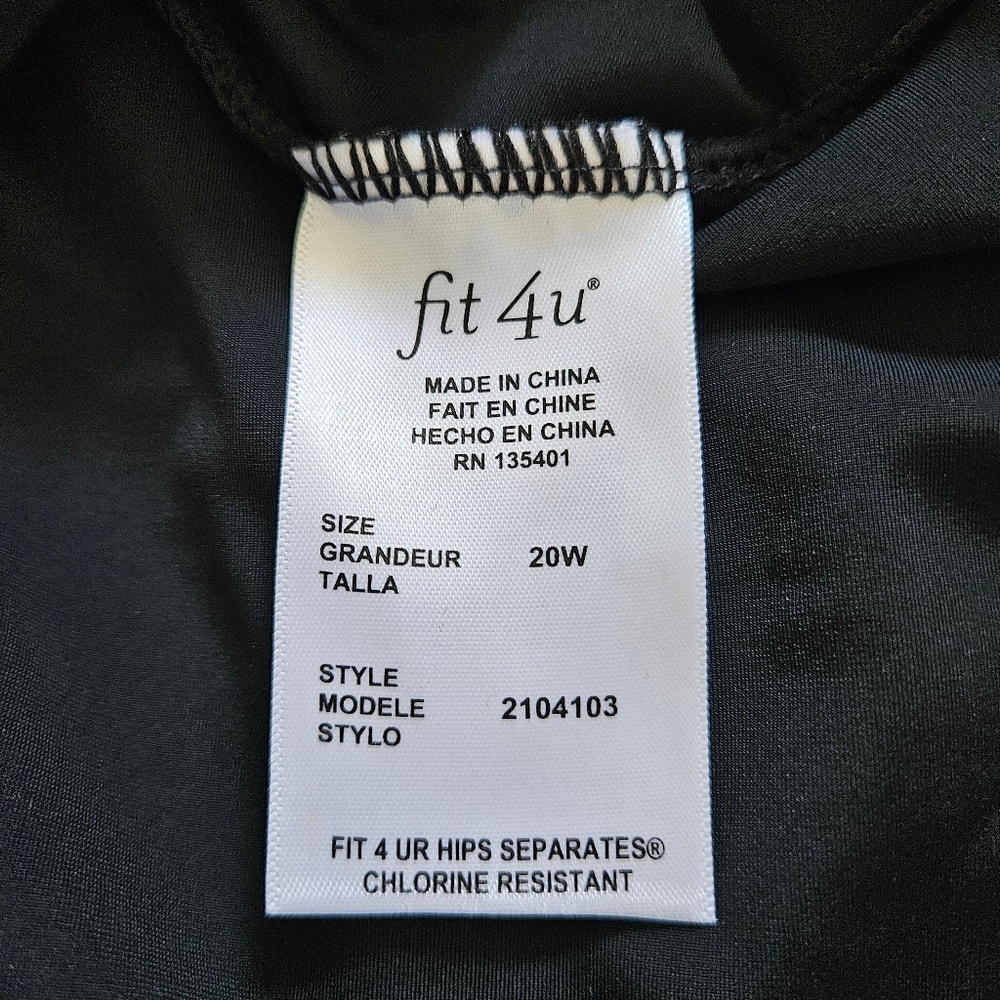 NWT Fit 4 U swim skirt swimsuit bottoms black plus size 20W | eBay