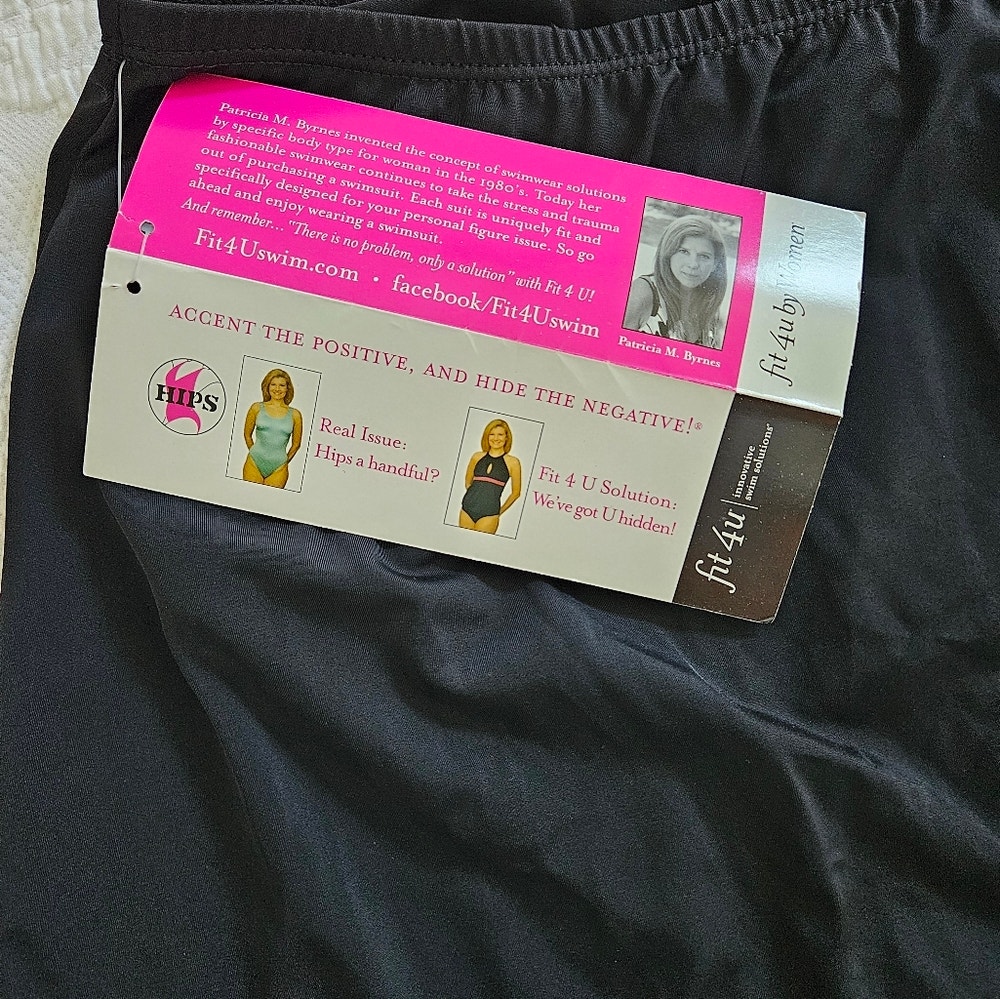 NWT Fit 4 U swim skirt swimsuit bottoms black plus size 20W | eBay