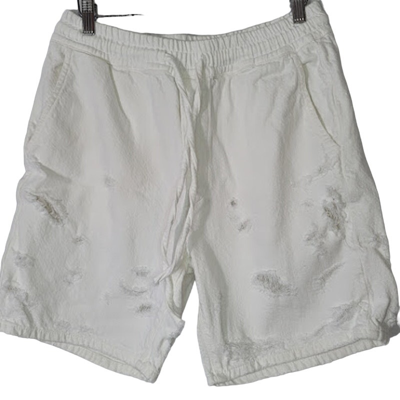 Zara- White distressed shorts- size medium | eBay