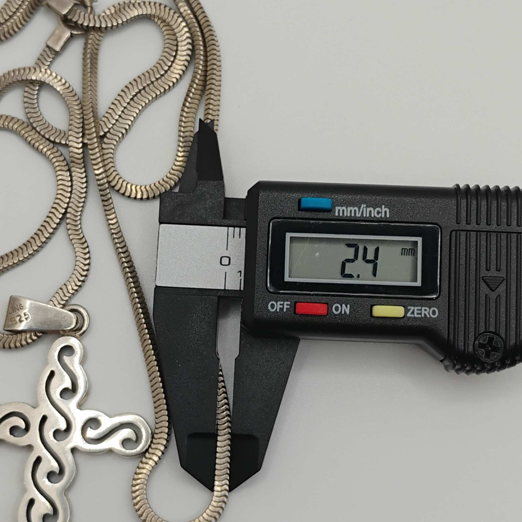 Filigree Taxco Sterling Silver Cross on 26-Inch 2.4MM Snake Chain | eBay