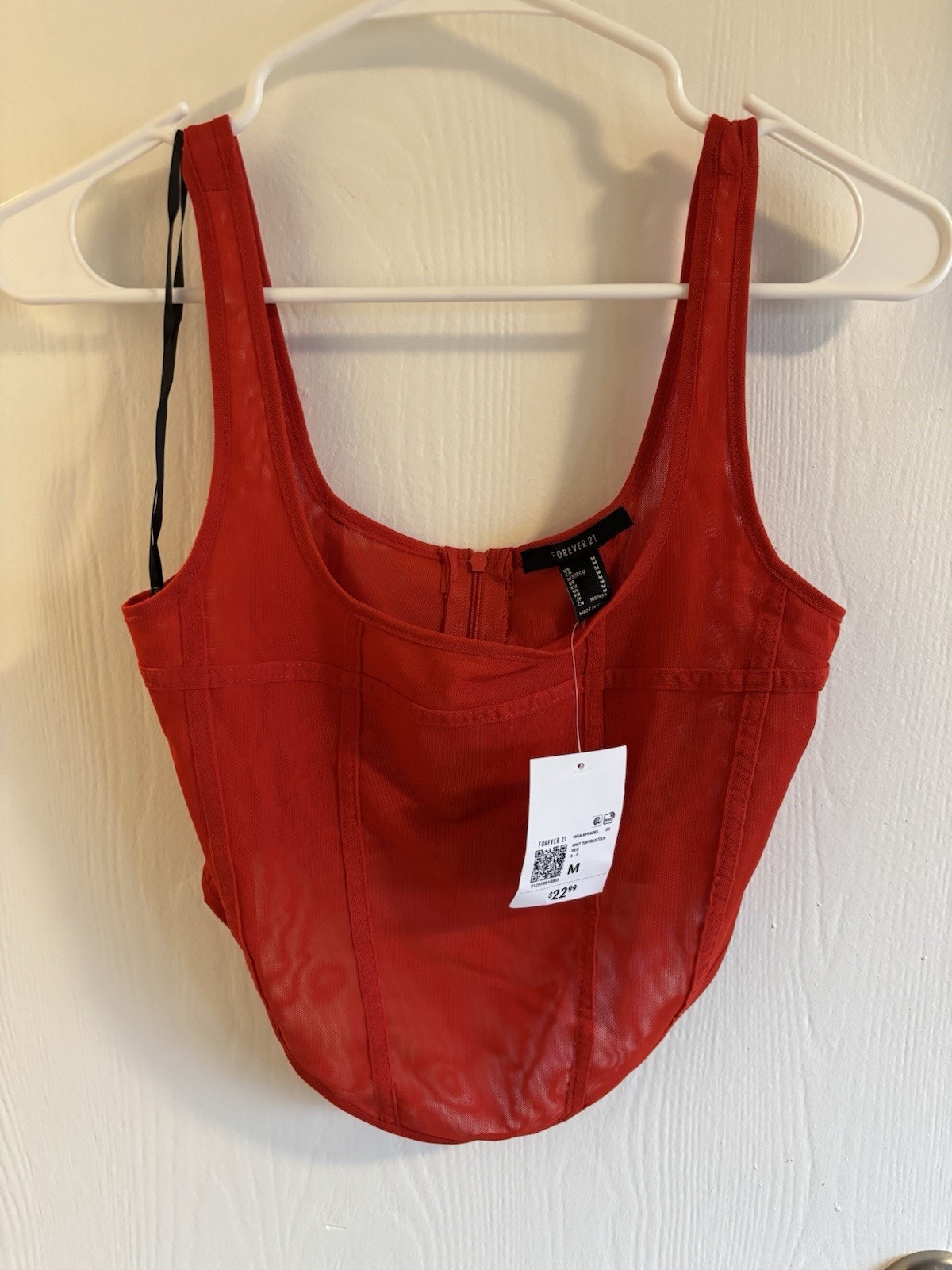 Forever 21 Red Mesh Bustier Top Size M New with Tags | eBay