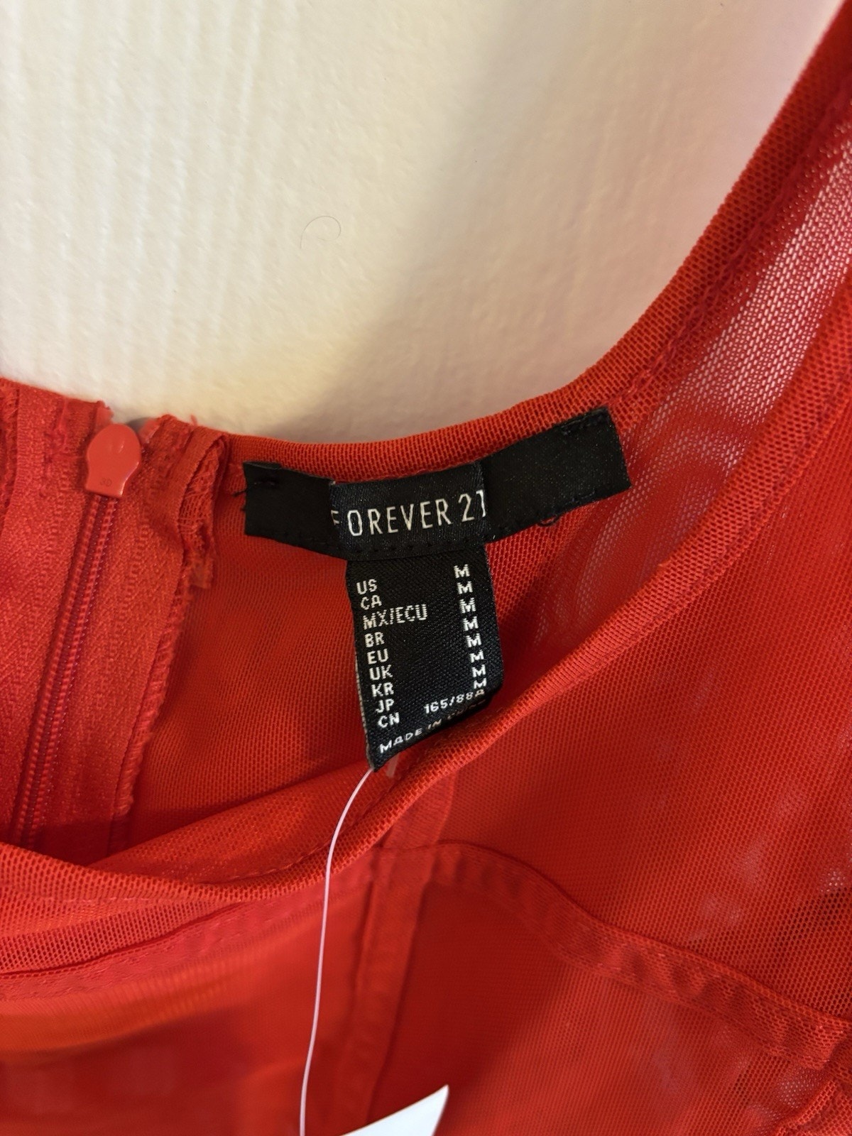 Forever 21 Red Mesh Bustier Top Size M New with Tags | eBay