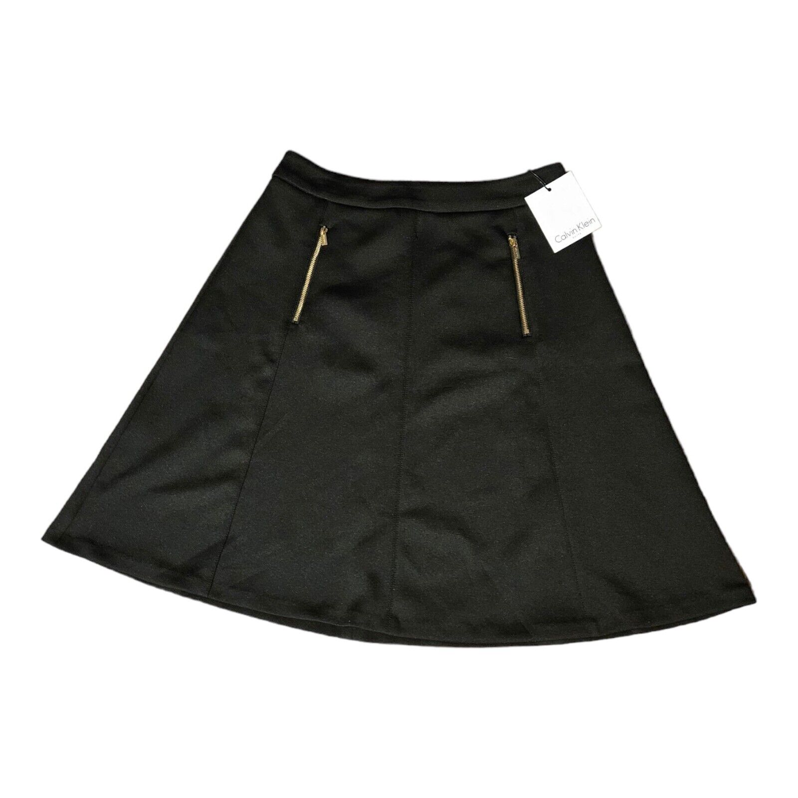 Calvin Klein Size 2 Black Polyester, Spandex Zip Up Skirt | eBay