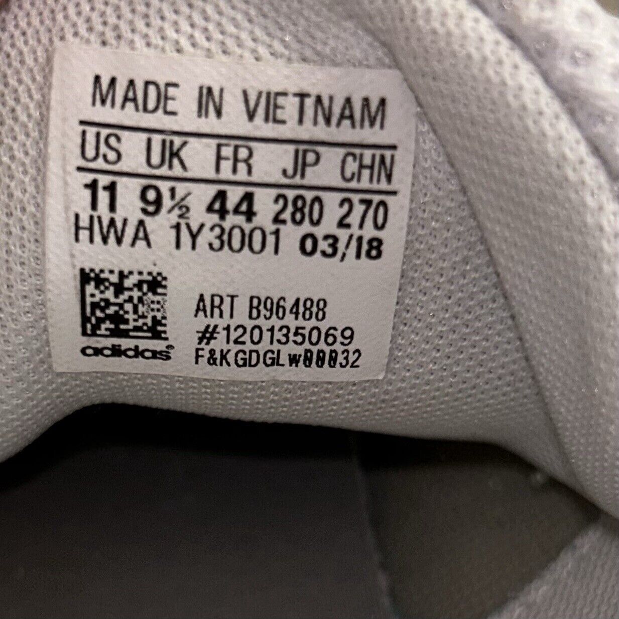 Adidas Questar X BYD Gray White Women’s US Size 11 B96488 Ortholite ...