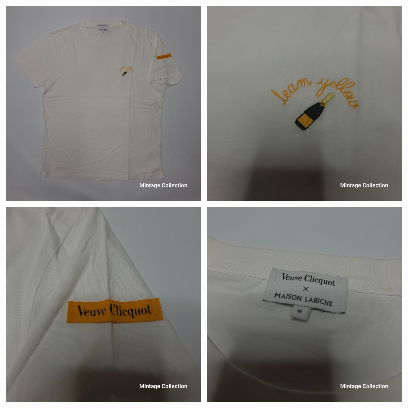 VEUVE CLICQUOT CHAMPAGNE x MAISON LABICHE COLAB EMBROIDERED WHITE SHIRT ...