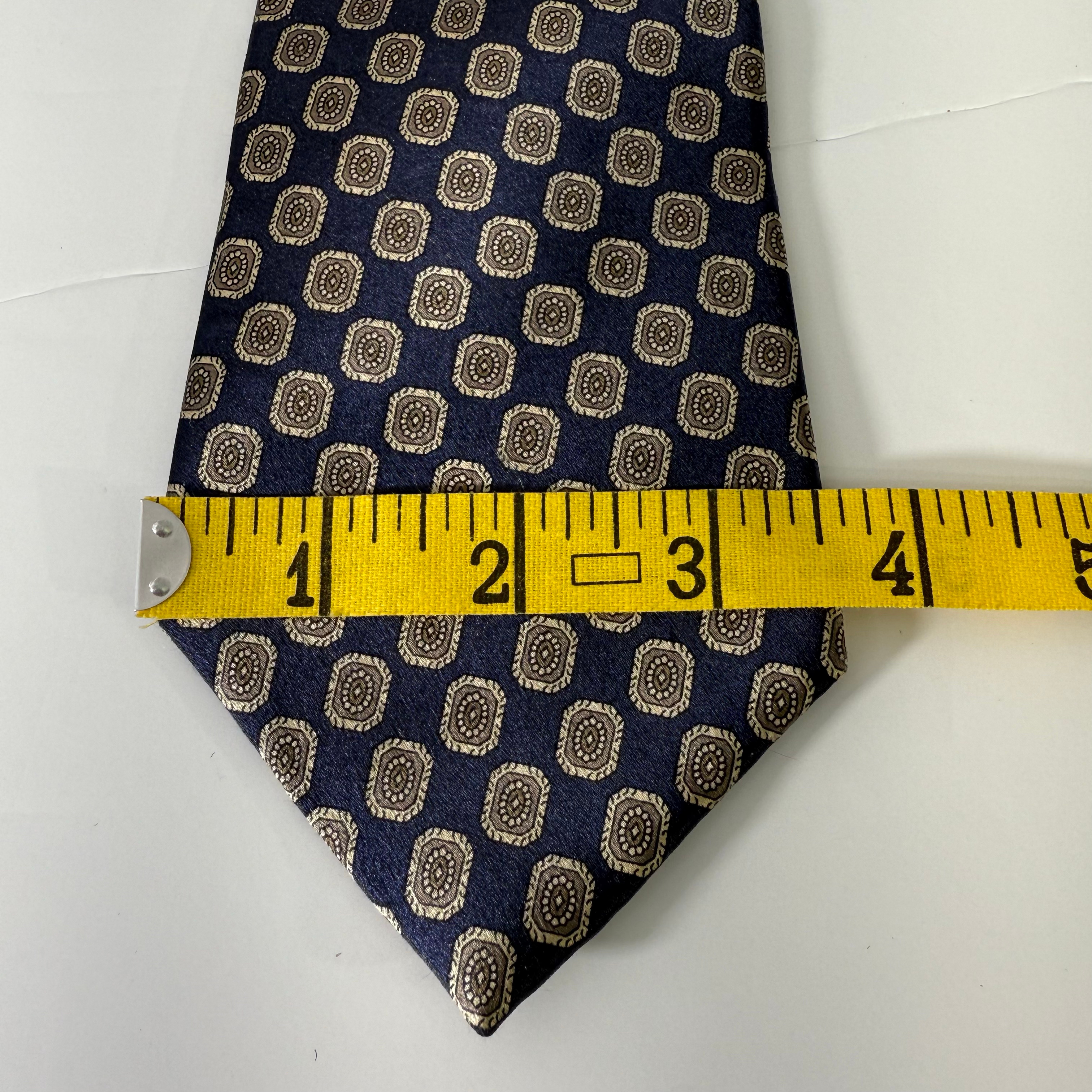 Oscar de la Renta Couture Neck Tie Silk Velour Blue Gold Vintage 90's ...