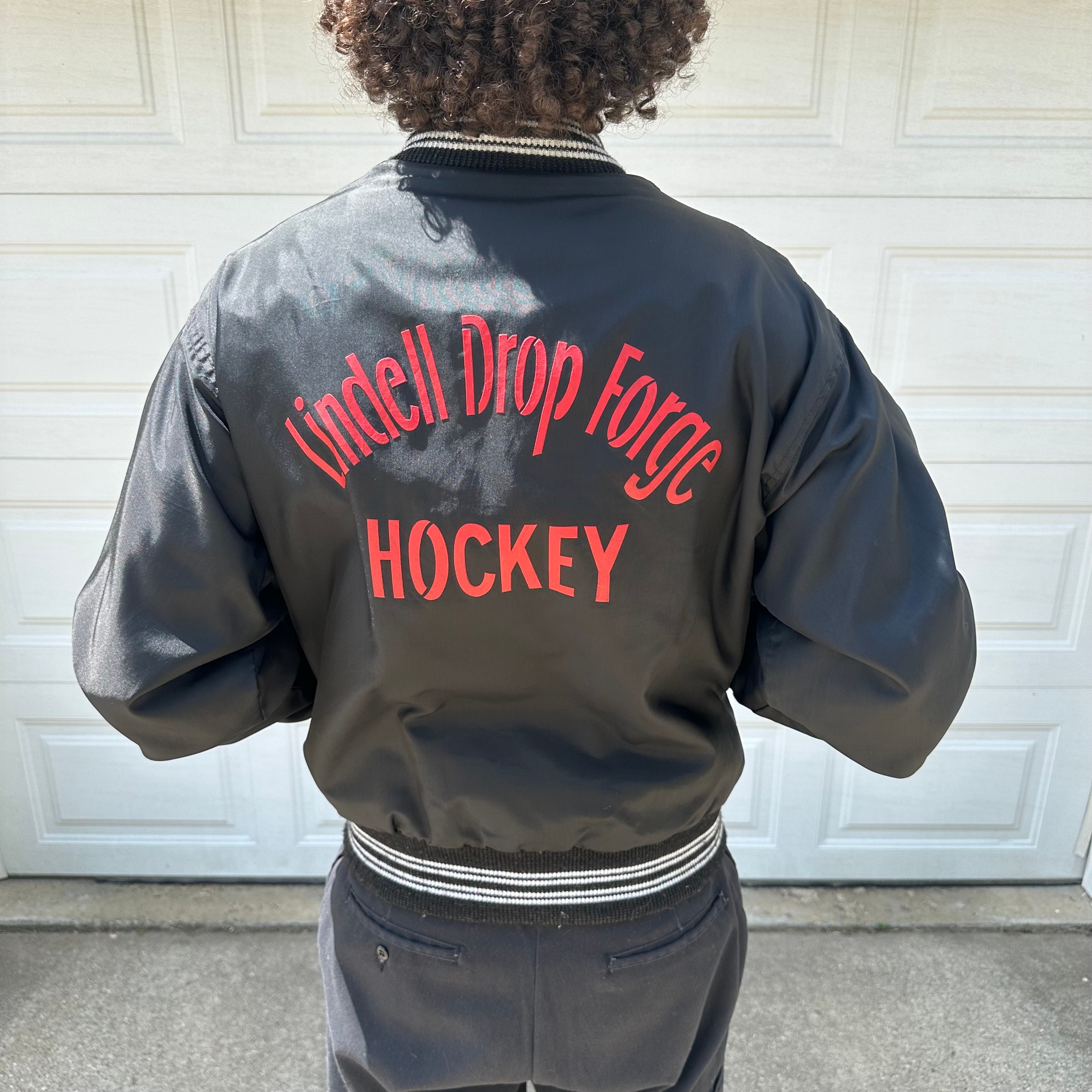 Vintage 80s Men's Lindell Drop Forge Hockey Bomber Jacket Size L | eBay