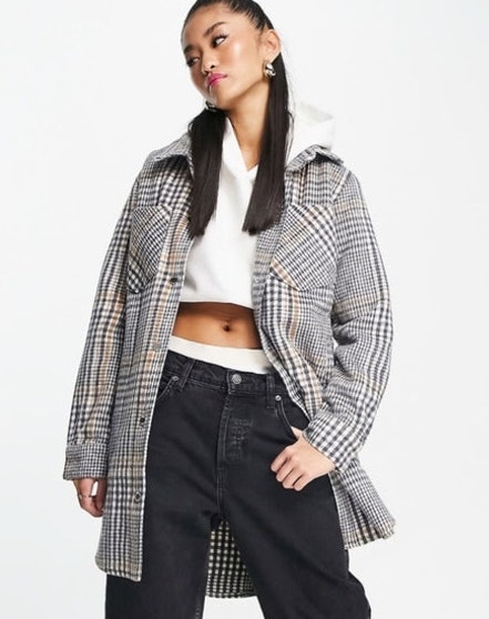 Hollister Shacket Size Small, Oversized Long Plaid Jacket | eBay