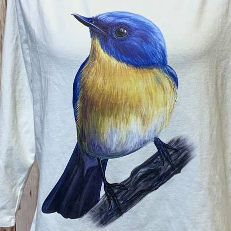 Upcycled Hand Printed XL Yellow Bluebird Ukraine Artist Fundraiser Bird ...