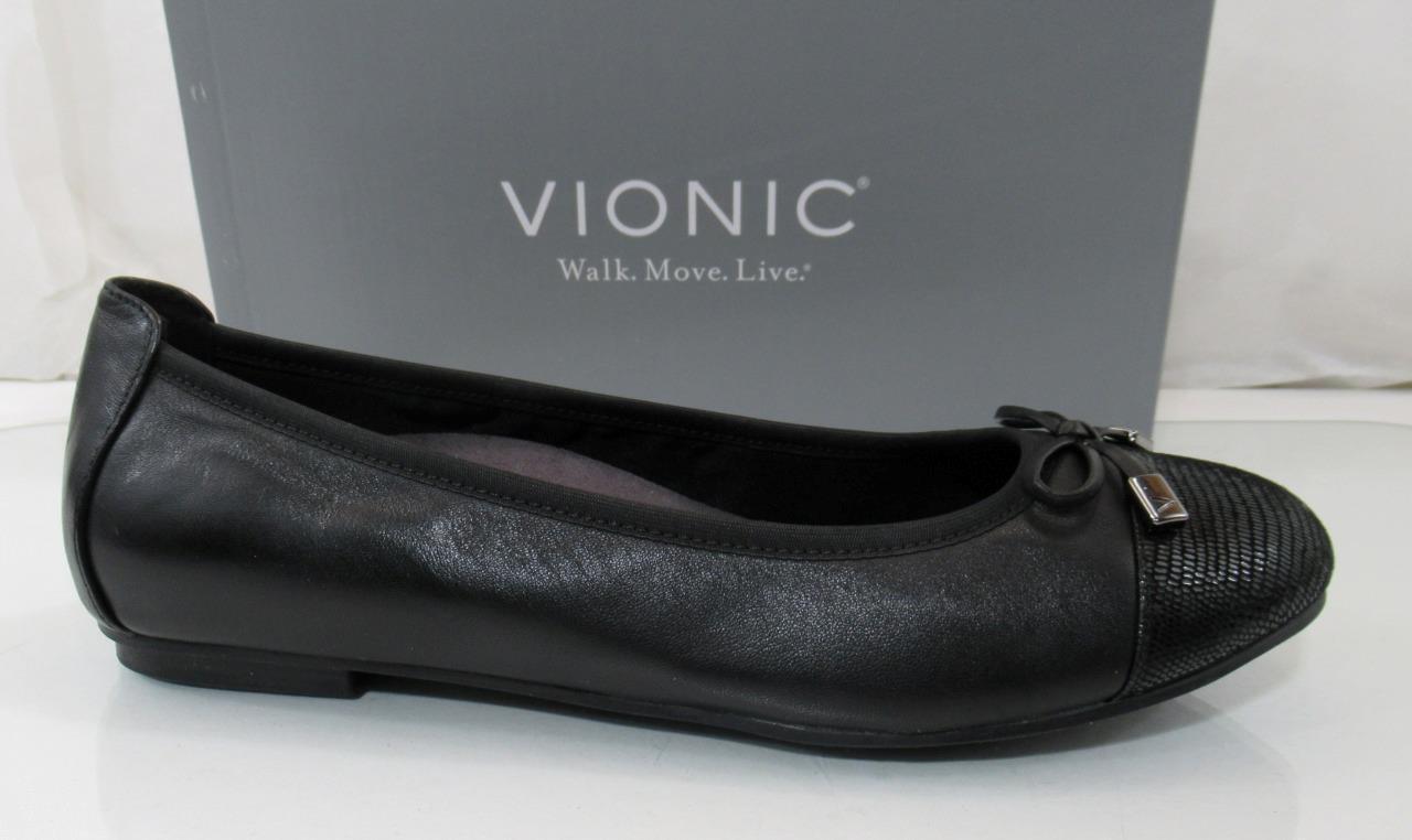 Vionic Minna Orthopedic Ballet Flat Shoes Comfort Supportive Black Size 8 | eBay