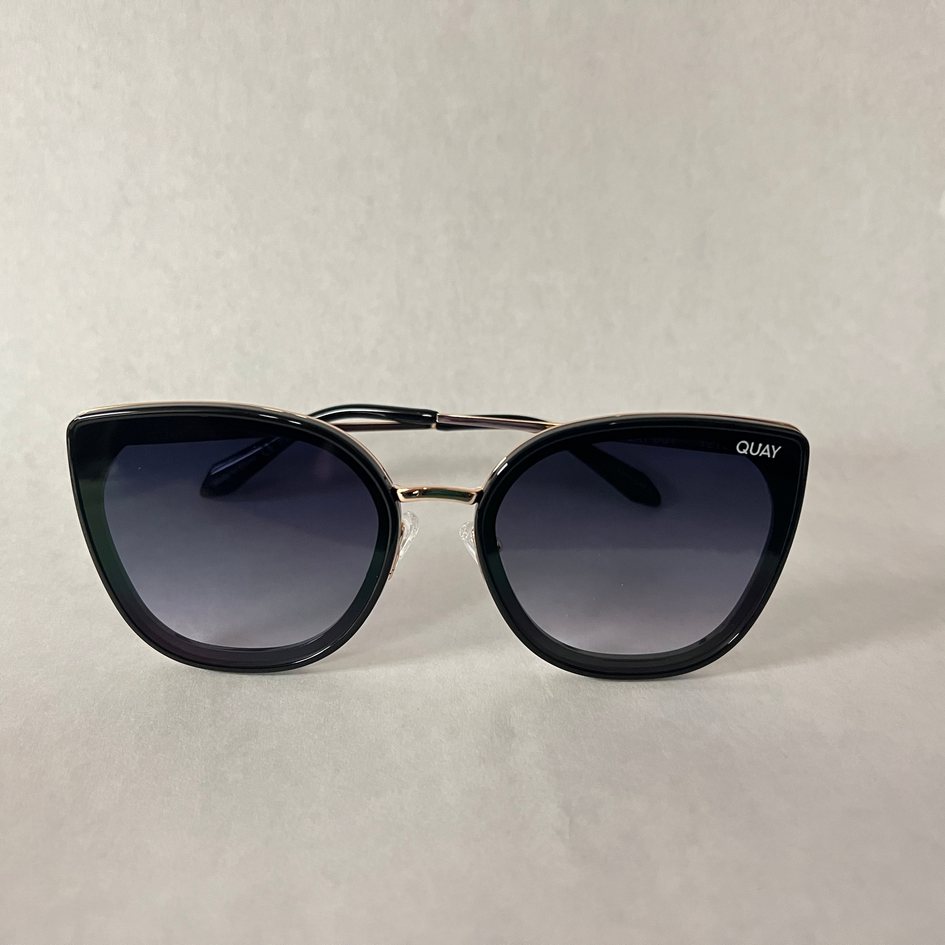 Quay Australia Flat Out Black Sunglasses Oversized Cat Eye | eBay