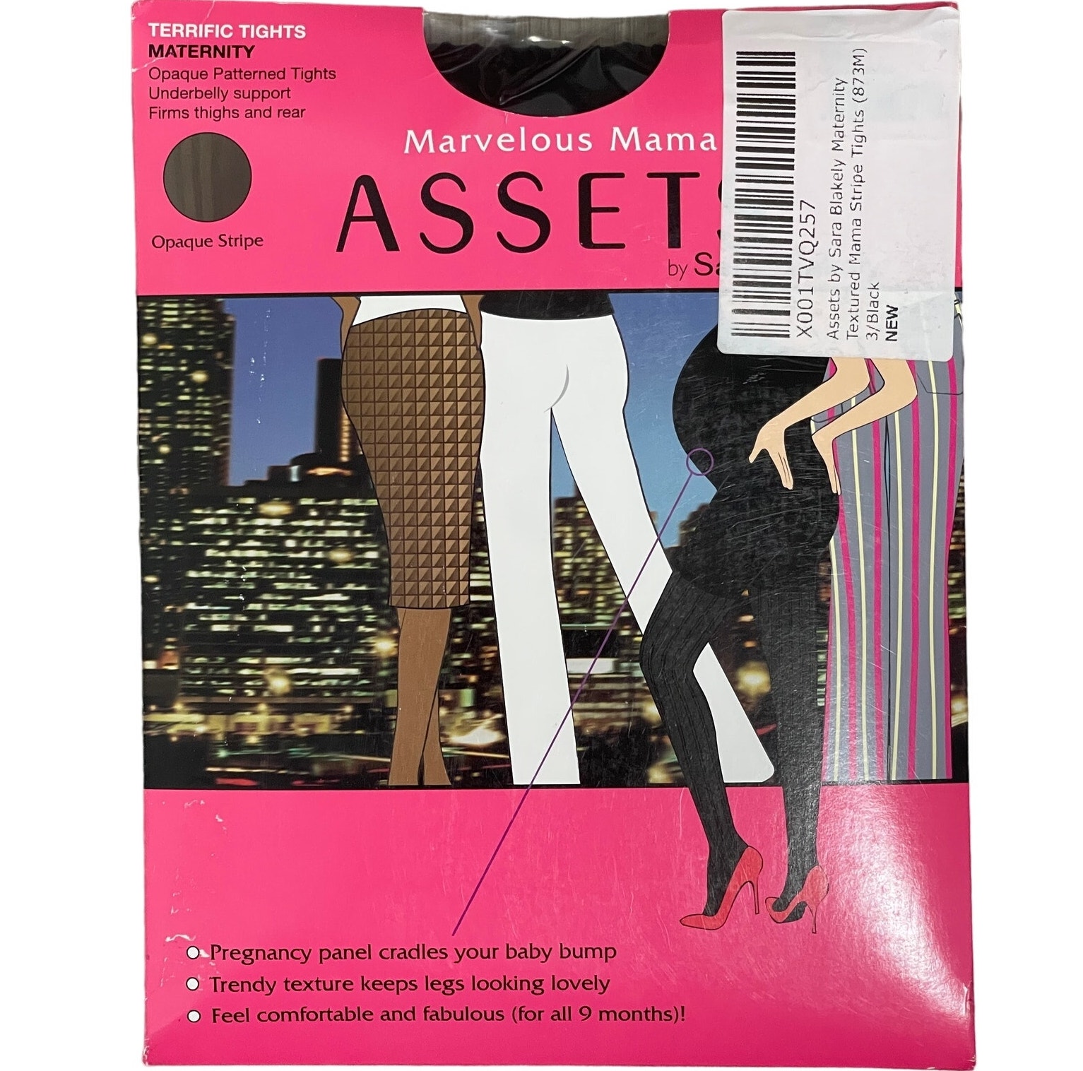 ASSETS BY SARA Blakely Marvelous Mama Terrific Tights Black Opaque ...
