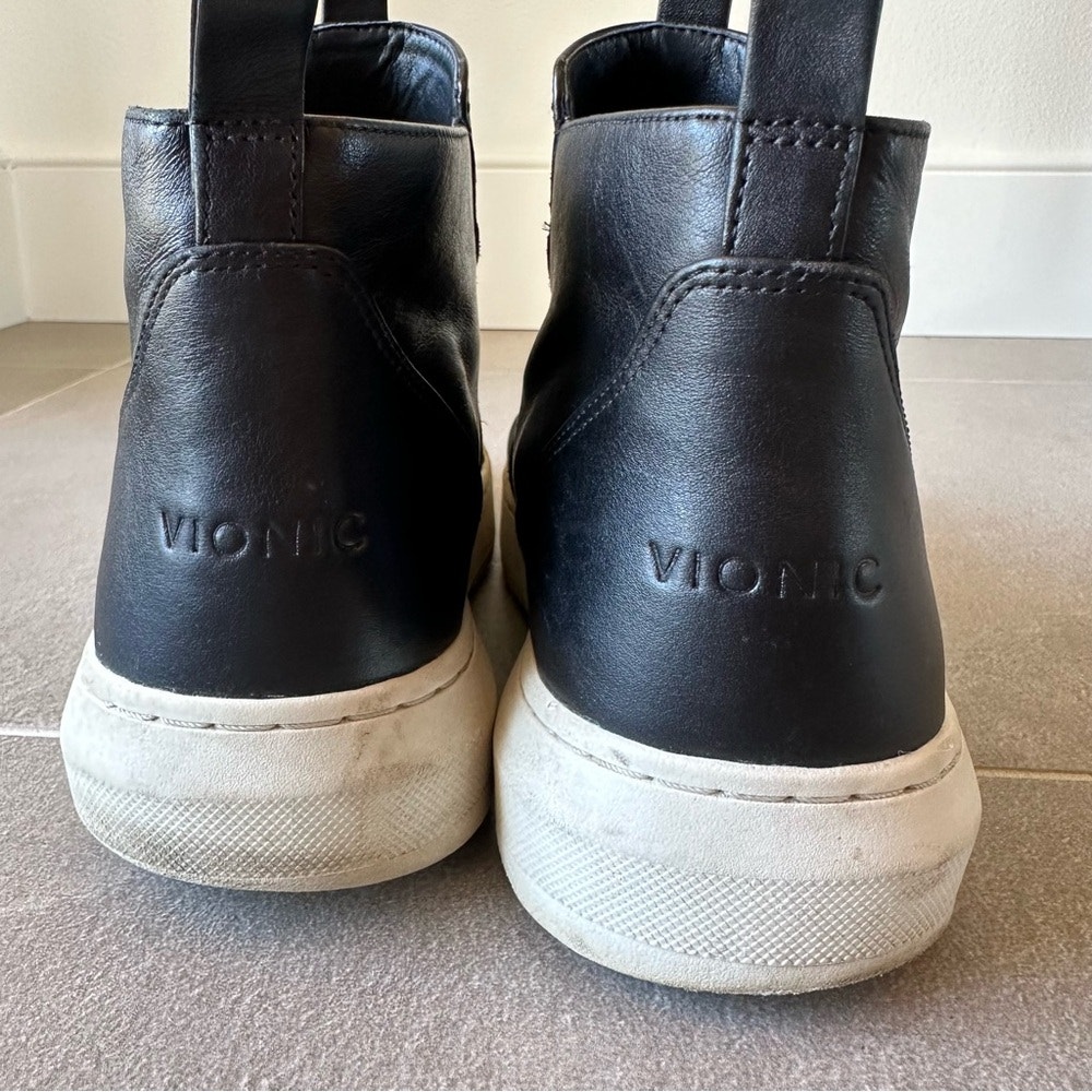 Vionic Women Brinkely Boot Size 8/8.5 Black Leather Sneaker Platform ...
