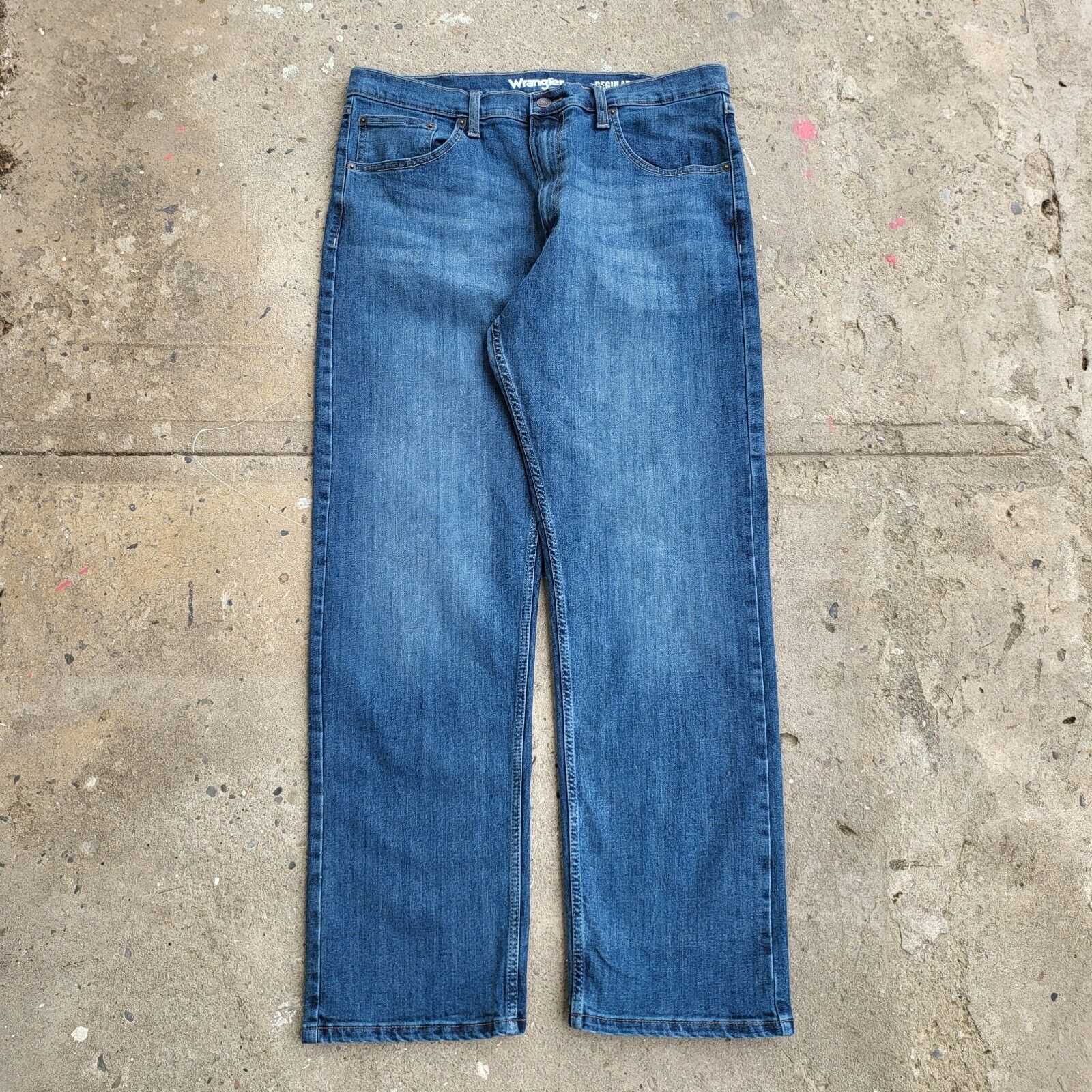 Wrangler Jeans 36x31 Blue Pants Cowboy Straight Faded 10MGW Denim Tag ...