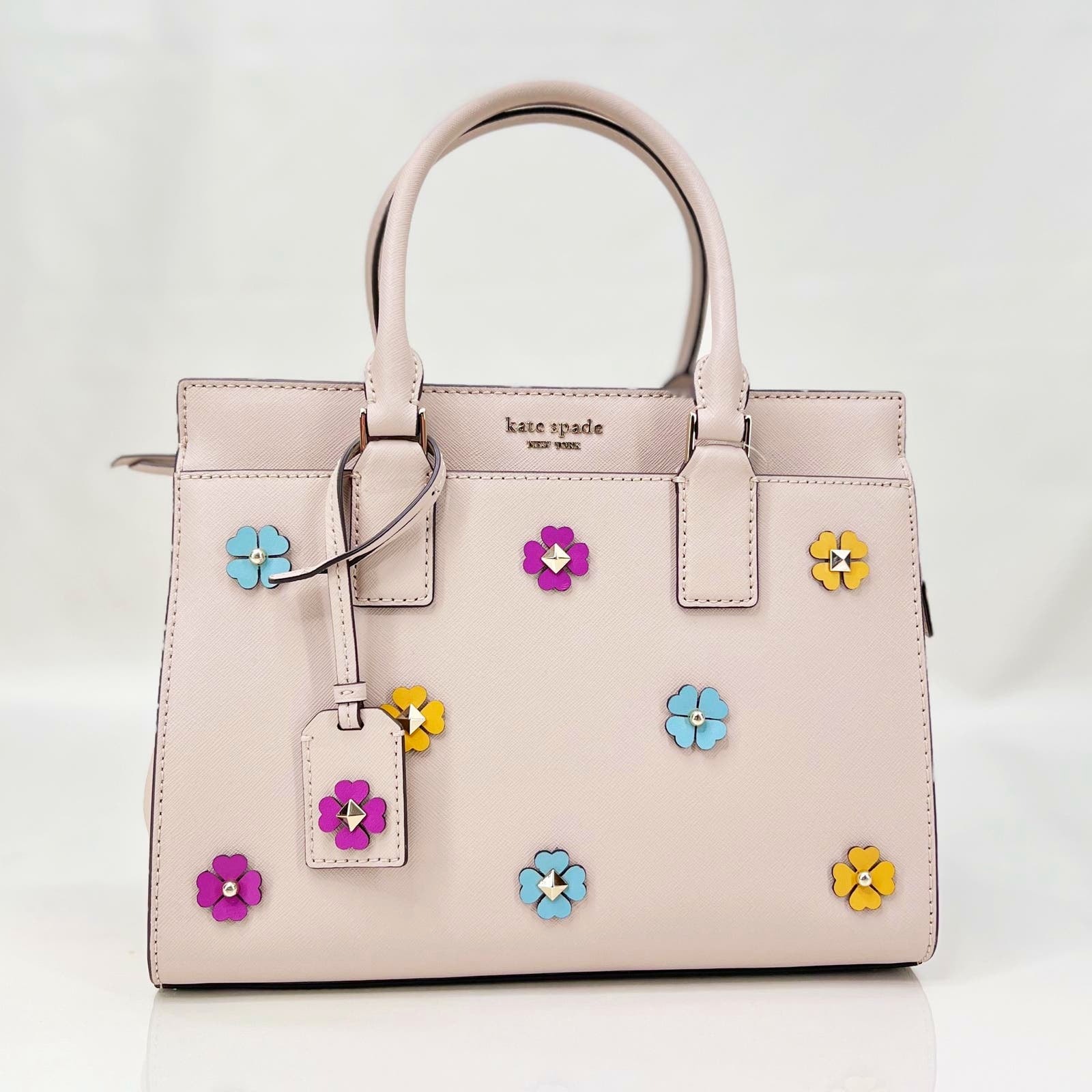 KATE SPADE NY | NWT Cameron Spade Flower Applique Medium Satchel Warm ...