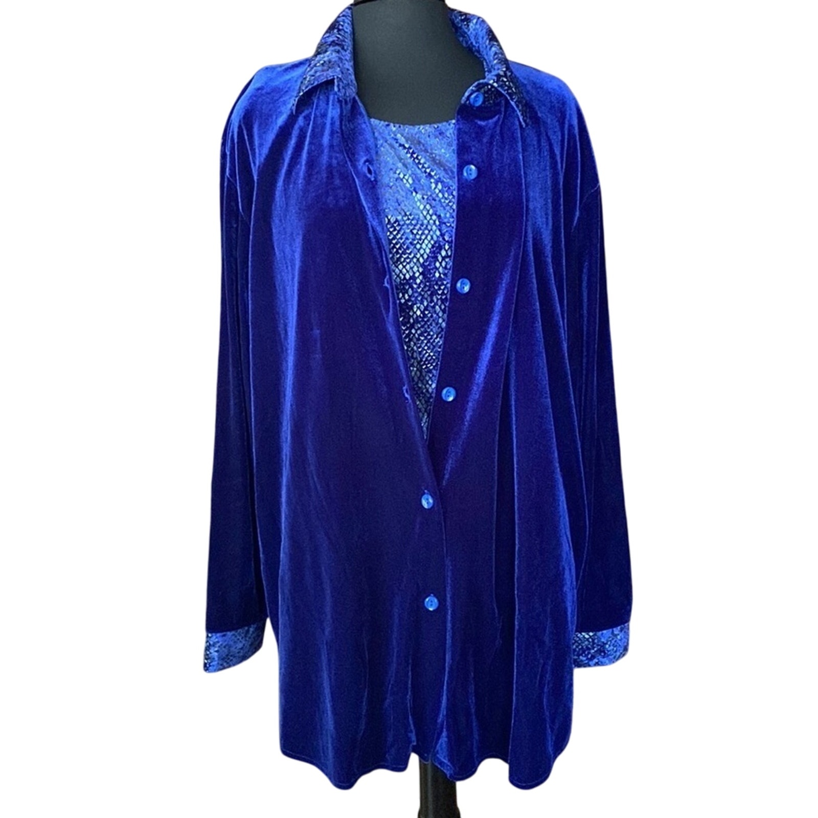 Susan Graver Studio 2X vintage purple velour tank and button down ...