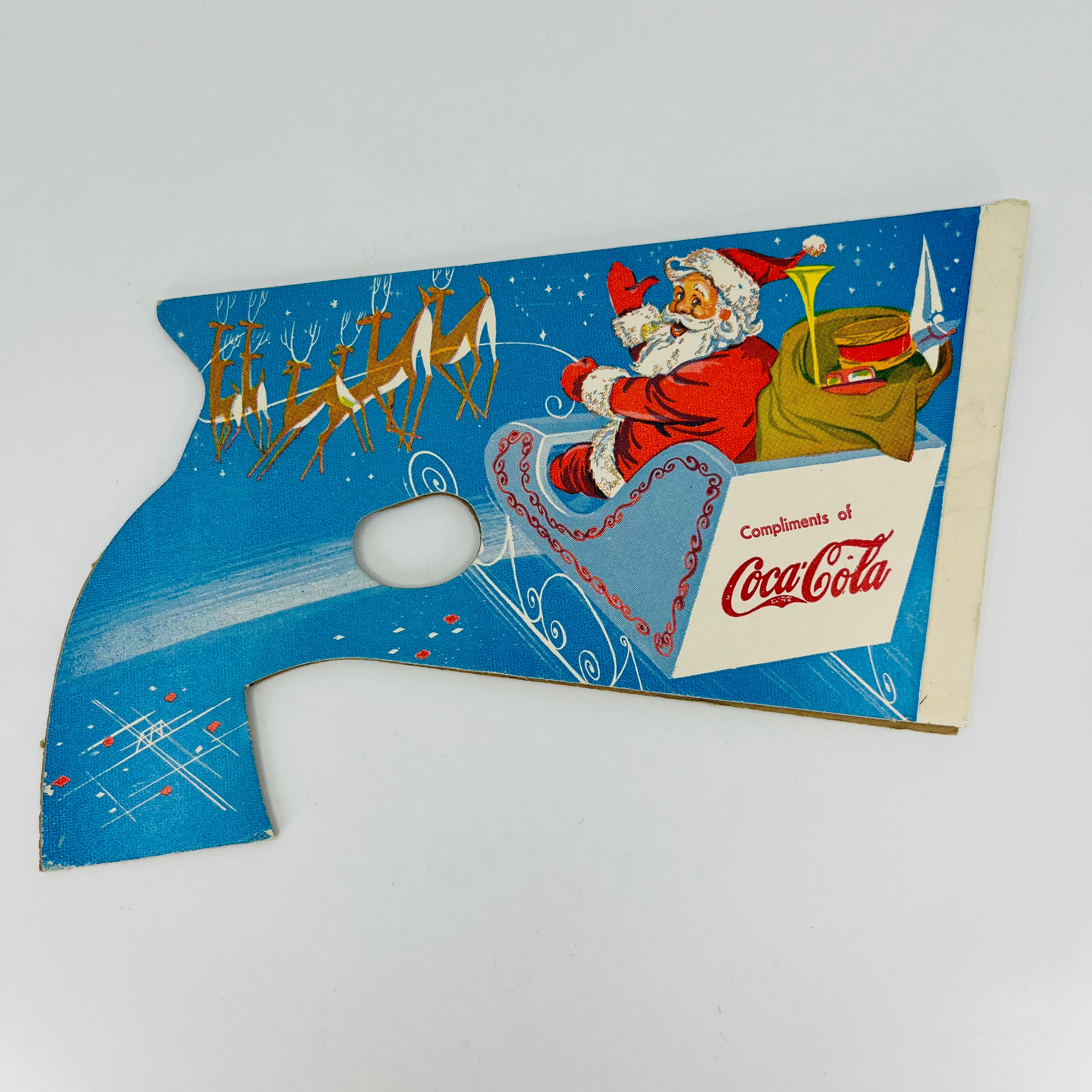 1954 Coca Cola Christmas Pop Gun Toy Santa in Sleigh Advertising Coke ...