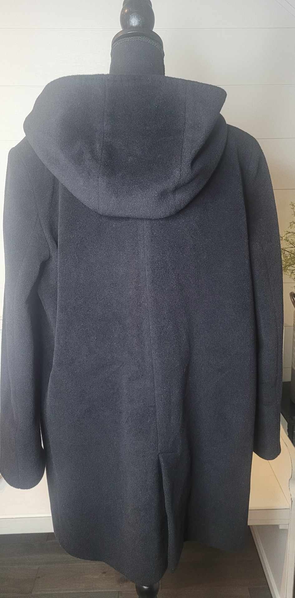 Cinzia Rocca Coat Womens 10 Black Wool Angora Hooded Peacoat Classic | eBay